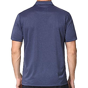 Men's Dry Fit Golf Polo Shirt (as1, Alpha, l, Regular, Regular, Dark Blue)