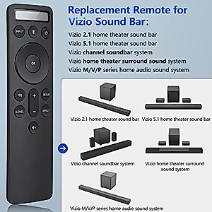 Replacement for Vizio-Sound Bar-Remote，Backlit Display Remote for Vizio 5.1/2.1 Home Theater Sound Bar，for Vizio M/V/P Series Home Audio Sound System…