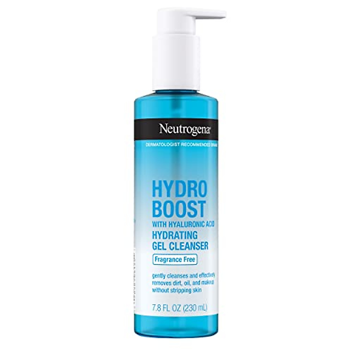 Neutrogena Hydro Boost Fragrance-Free Hydrating Facial Gel Cleanser with Hyaluronic Acid, Daily Foaming Face Wash Gel & Makeup Remover, Lightweight, Oil-Free & Non-Comedogenic 7.8 fl. oz