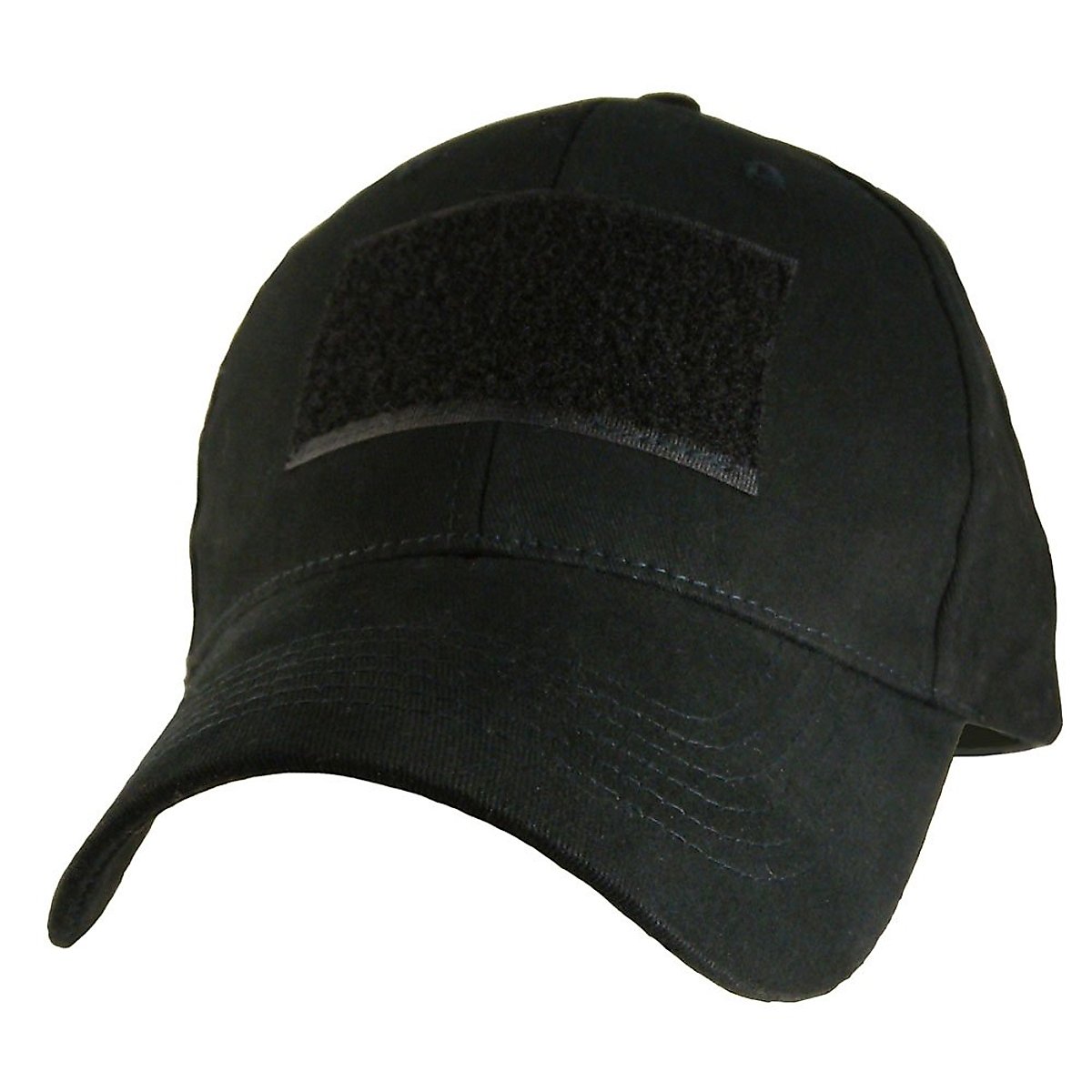 Hook & Loop Front Patch Tactical Cap, Black