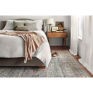 Chris Loves Julia x Loloi Jules Collection JUL-05 Lagoon / Brick 7'-6" x 9'-6" Area Rug