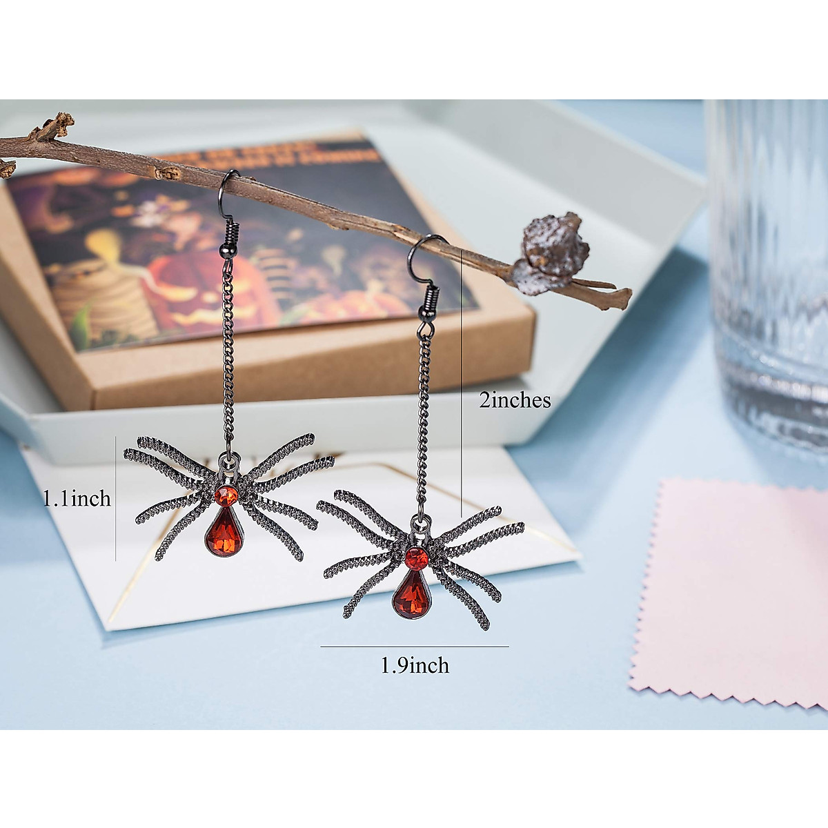 Halloween Spider Earrings Cosplay Gothic Jewelry gifts for Women Girls…