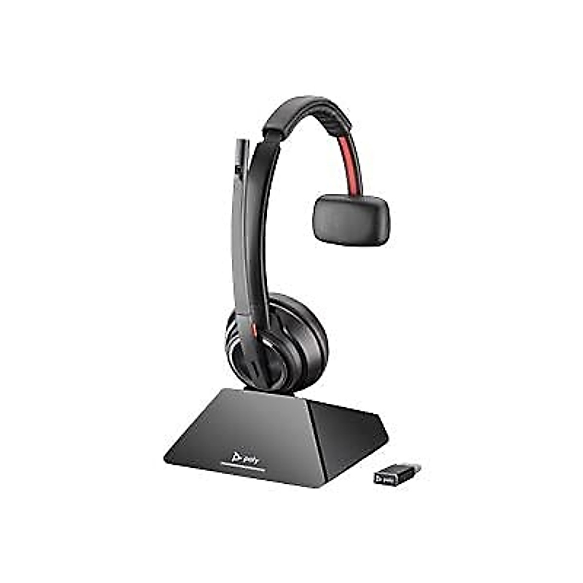 Plantronics - Savi 8210 Office - Wireless DECT Single-Ear (Mono) Headset - Noise Canceling Mic - Connects to Deskphone/PC/Mac - Works with Teams (Certified), Zoom & more
