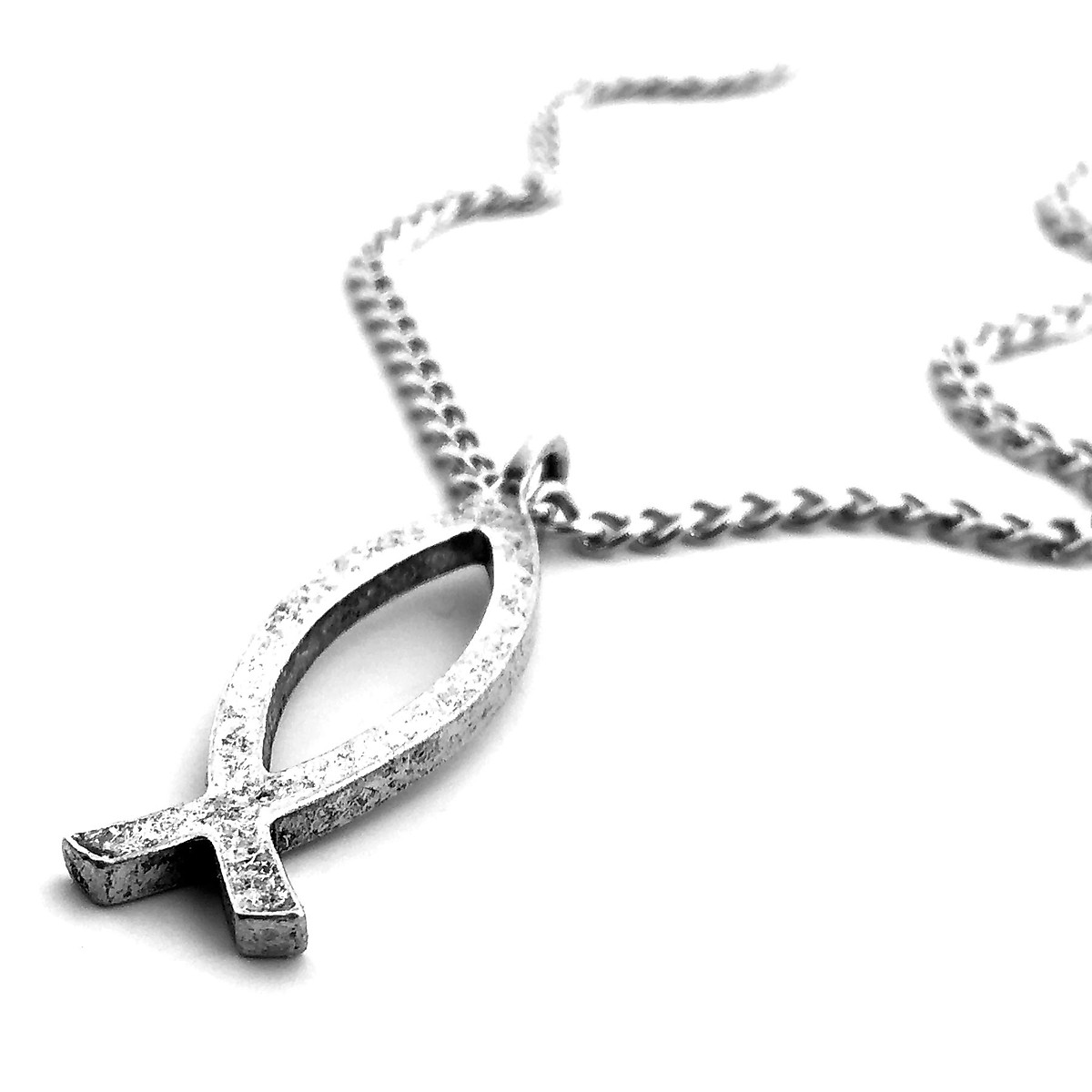 FORGIVEN JEWELRY Jesus Fish Large Ichthus Chain Necklace