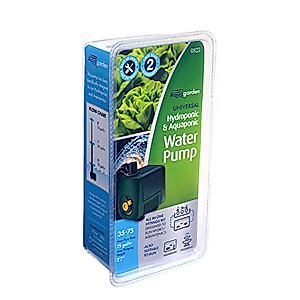 Pennington Aquagarden Aquagarden, Universal Hydroponic & Aquaponic Water Pump, Designed to Run Hydro/Aquaponic Systems, Aquariums, Fountains, Water Features, Max Flow 75 gal/hr, Max Pump Height 2’7”