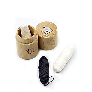 Dental Floss threaders 12PCS Biodegradable bamboo charcoal dental floss with refillable bamboo container | Free refill | Natural candle wax | 30M x 12| Corn and charcoal floss, | Environmental protect