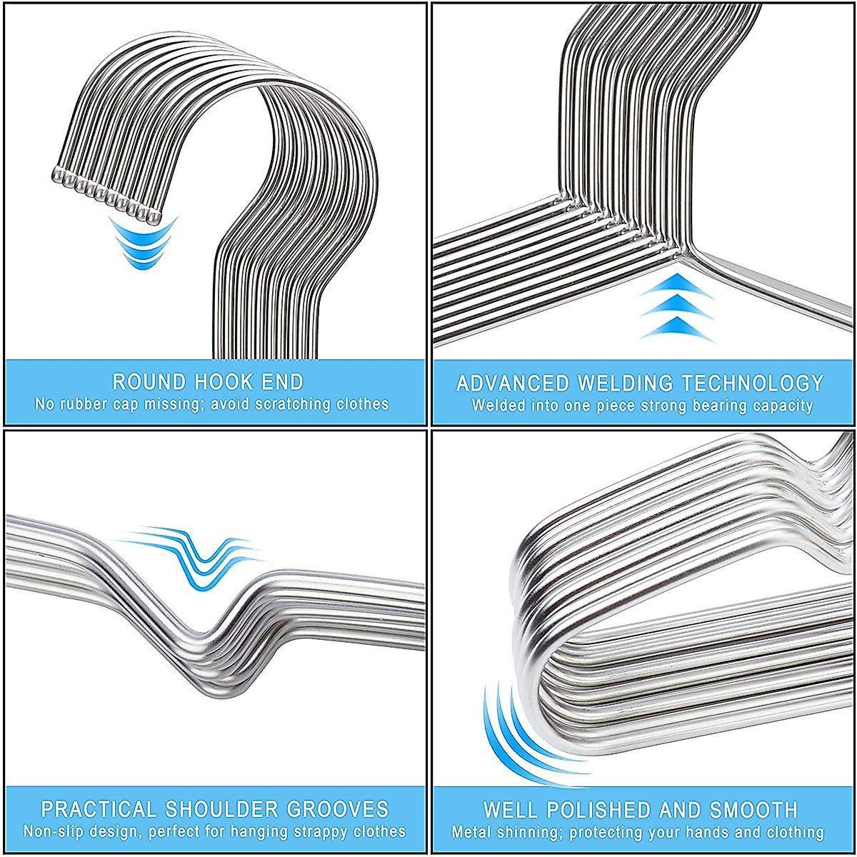 Magnetic Paper Towel Holder for Fridge, Toilet Paper Roll Holder Magnetic Paper Towel Rack and Coat Hangers 50 Pack Clothes Hangers, Seropy Metal Hangers Heavy Duty Wire Hangers with Non Slip 17.7 in