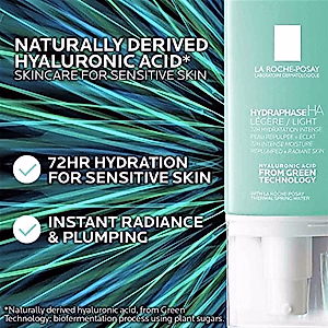 La Roche-Posay HydraphaseHA Light Face Moisturizer, Hyaluronic Acid Face Moisturizer with 72HR Hydration, Oil Free & Non-Comedogenic, 50 ML , 1.69 fl. oz.
