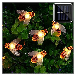 Xiaobei Solar String Lights, LED bee Shaped Solar Fairy Lights, Solar Lights Outdoor Garden Suitable for Outdoor Home Garden Fence Summer Installation