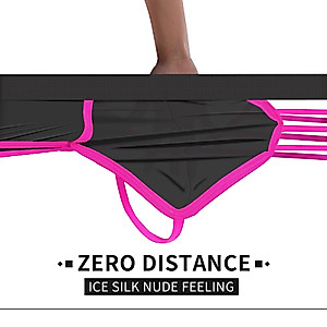 JEERLEEP Men's Sexy Lingerie Thongs G-Strings Underwear (Pink) One Size