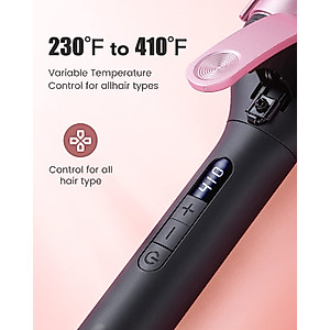 Wavytalk Professional Hair Crimper Curling Iron Wand Hair Waver 3 Barrel Beach Waves Rose Gold