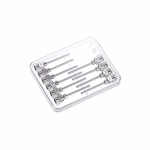 HARFINGTON 10pcs 14Gauge Stainless Steel Dispensing Needles, 1" All Metal Glue Needle Tube Blunt Tips Luer Lock for Thick Liquids, Ink, Glue, Lab Use