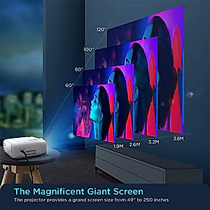 DROOS Mini Projector Portable WiFi Video Projector 720P Native 1080P Full Support, LED Projector with HDMI (Color : GC357, Size : (projectors)