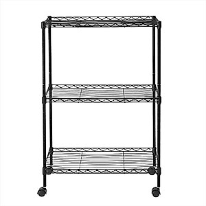 FRITHJILL 3 -Tier Rolling Utility Cart, Shelving Unit Organizer, Metal Display Stand