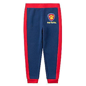 Paw Patrol Nickelodeon Marshall, Chase and Rubble Boys’ Sweatshirt and Jogger Set for Toddler and Little Kids – Navy/Red