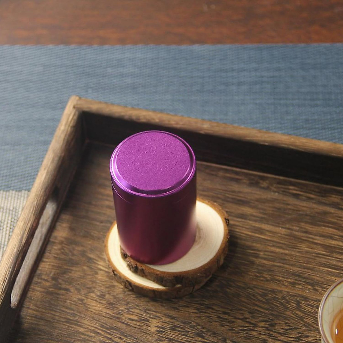 Gosstek 2PCS Aluminum Storage Jar Portable Airtight Container Bottle Multipurpose Storage Container for Spices, Coffee & Teas (Pink & Purple)