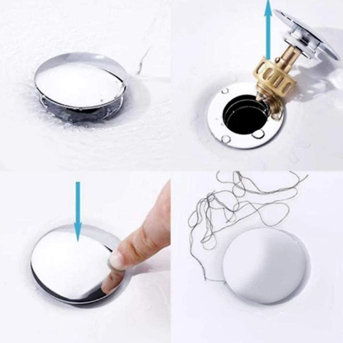 WAGA Sink Up Drain Stopper Basin Bathroom Lavatory Kitchen Bathtub Accessories Basin Metal Washbasin Core Bounce Plug
