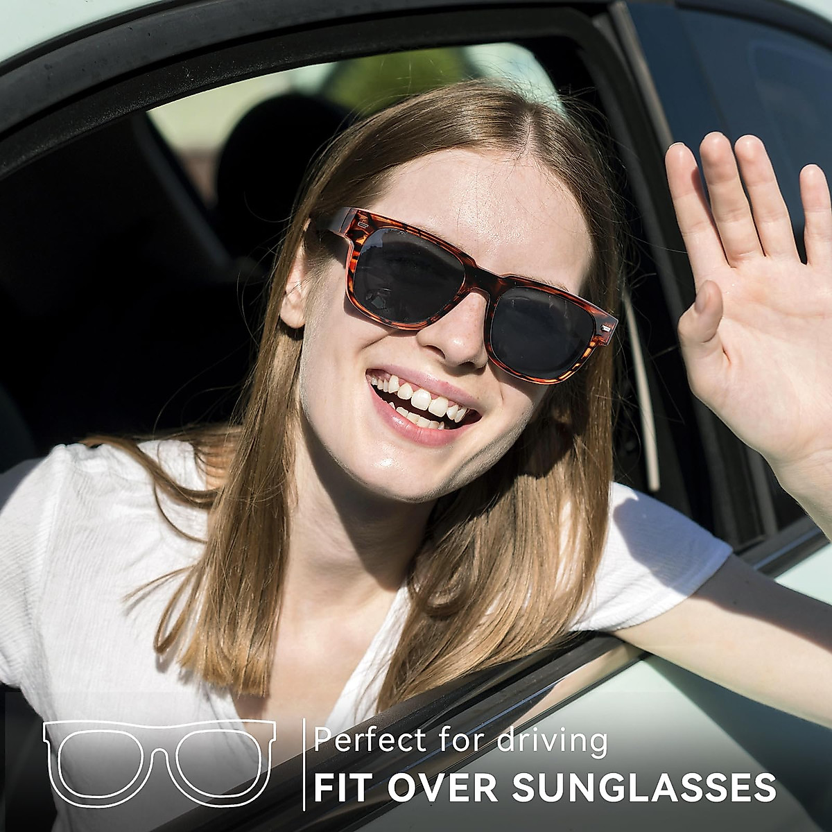 IGnaef Polarized Sunglasses Fit Over Glasses for Women Men Anti Glare UV Protection Over Glasses Sunglasses