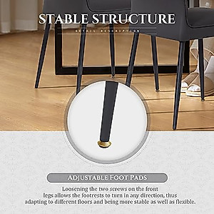 COLAMY Parsons Dining Chairs Set of 10, PU Leather Dining Room Chairs, Armless Upholstered Chair with Black Iron Legs for Home Kitchen Living Room, Light Grey