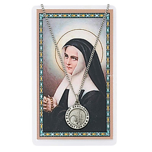 St Bernadette Prayer Card With Medal Christian Pendant Charm Patron Saint Catholic