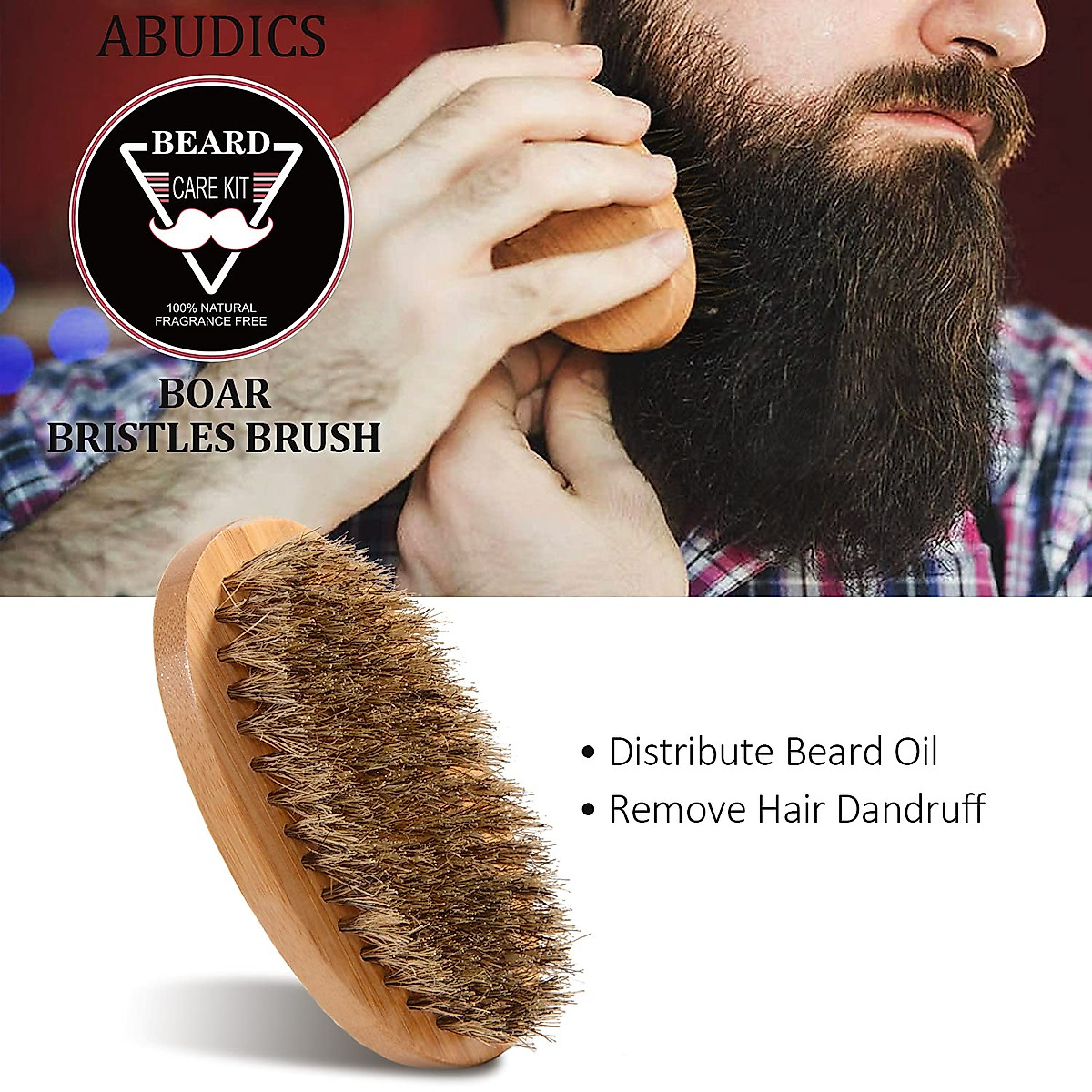 Valentines Day Gifts for Men - Beard Grooming Kit with Beard Oil Beard Balm Beard Brush Beard Comb Beard Scissor - Men Stocking Stuffers - Mens Gifts - Gifts for Men Dad Him Boyfriend Husband Brother