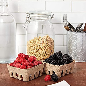 Juvale Pulp Fiber Berry Basket for Fruit (1/2 Pint, 4 x 4 x 1.81 Inches, 60 Pack)