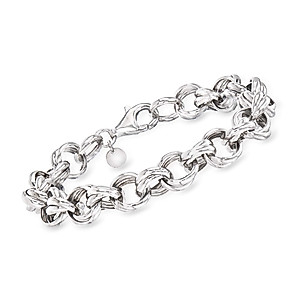 Ross-Simons Italian Sterling Silver Double Rolo-Link Bracelet. 8.5 inches