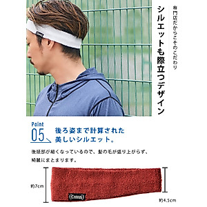 CHARM Sports Running Headband Sweatband - Towel Hairband Moisture Wicking Bandana Red