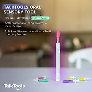 TalkTools Sensi Kit & 14 Tips - Sensory Therapy Tool for Speech and Feeding, Autism Sensory Products, ADHD Tools, Speech Therapy Gifts for Autism Children (White)