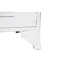 Creative Co-Op Metal Shelves & 4 Doors Cabinets and Shelf Units, White