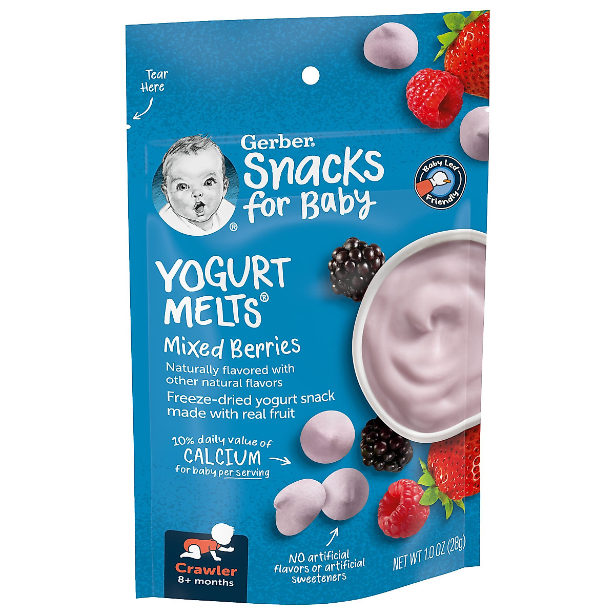 Gerber Baby Snacks Yogurt Melts, Mixed Berries, 1 Ounce (Pack of 2)
