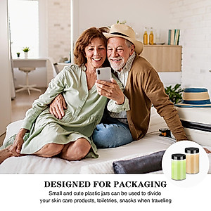 Hajoyful Plastic Jars with Lids 6OZ 42PCS,Small Cosmetic Slime Containers Clear Travel Round Jars Empty Refillable Sample Containers Leak Proof Pot with Black Lids for Lotion, Cream, Body Scrub