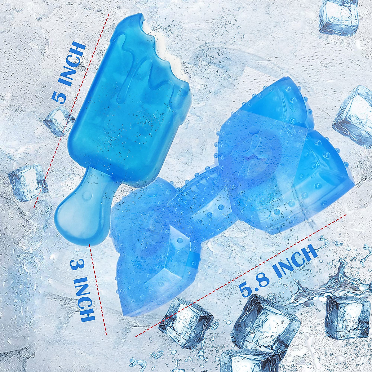 SPOFLY Puppy Chew Toys for Teething, Pack of 2 Freezable Dog Toys, Puppy Teething, Interactive Treat Dispensing, Dog Toys for Small, Medium and Large Breeds, Durable and Safe