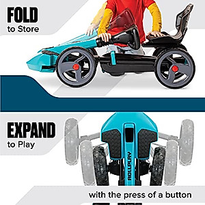 Rollplay Flex Kart XL Pedal Go Kart for Kids Featuring EVA Tires for Traction and Durability, 2-Position Adjustable Bucket Seat, and Easy Push-Button Folding Function for Easy Storage
