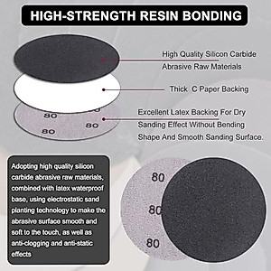 MAXMAN 3 Inch Sandpaper (75mm) Silicon Carbide Wet/Dry Hook & Loop Sanding Discs Assorted 600/800/1000/1500/2000/3000/5000/7000Grit with 1/4 Shank Sanding Pad &Sponge Polishing Pad(84pcs)
