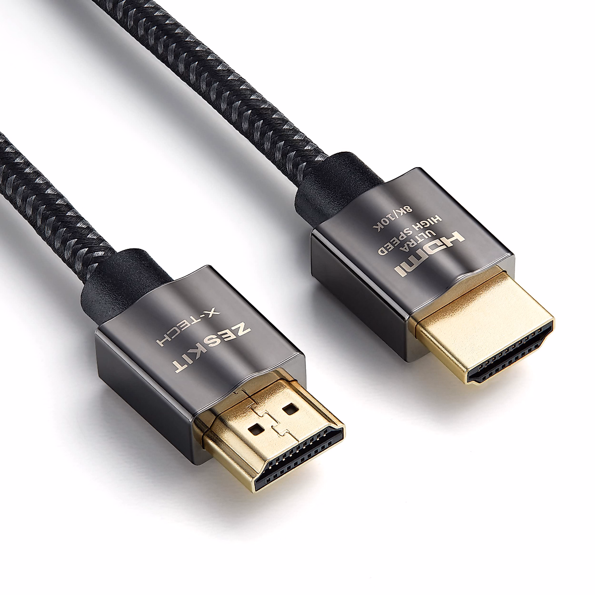 Zeskit X-Tech 48Gbps Ultra High Speed HDMI Cable 8ft, 8K60 4K120 144Hz eARC HDR HDCP 2.2 2.3 Compatible with Dolby Vision Apple TV 4K Roku Sony LG Samsung Xbox Series X RTX 3080 PS4 PS5
