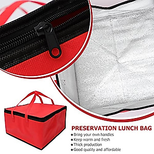 DOITOOL Pizza Delivery Bag Practical Heated Food Delivery Bags Insulated Grocery Shopping Bags Insulated Thermal Food Storage Bags Portable Bento Bag (Red) Insulated Bag