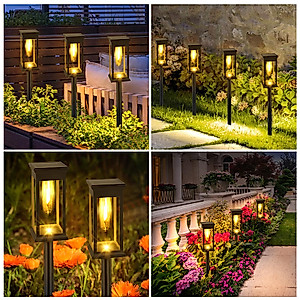 MJIAHOMDEC Solar Lights Outdoor Waterproof,8 Pack LED Solar Pathway Lights Outdoor,Solar Walkway Lights Garden Lights Solar Powered for Outside,Landscape,Path,Yard,Patio,Driveway
