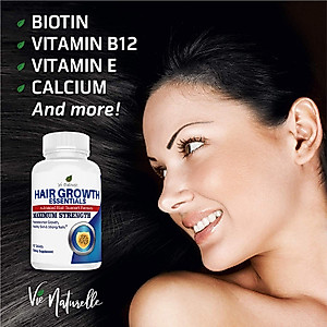Vie Naturelle Hair Vitamins for Faster Hair Growth with 29 Vitamins for Women & Men - Hair Pills - Hair Vitamin Supplements for Hair Loss Treatments for Women & Men (90 Capsules)