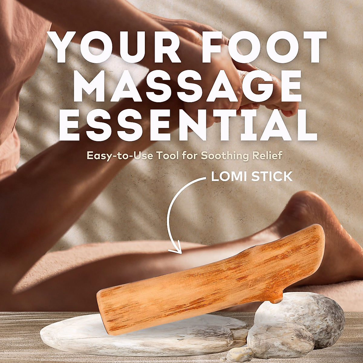 Tropical Apothecary Ola 6 Inch Lomi Stick - Traditional Hawaiian Massage Carved Sticks Made of Guava or Waiwi Wood