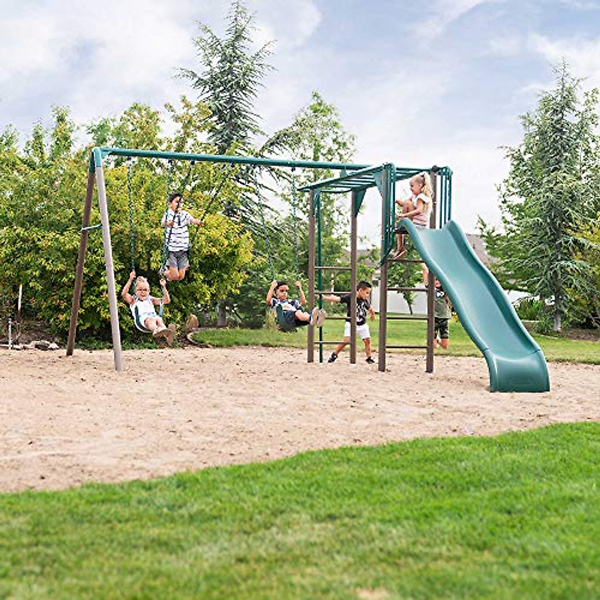 Lifetime 91028 Monkey Bar Adventure Swing Set, Earthtone