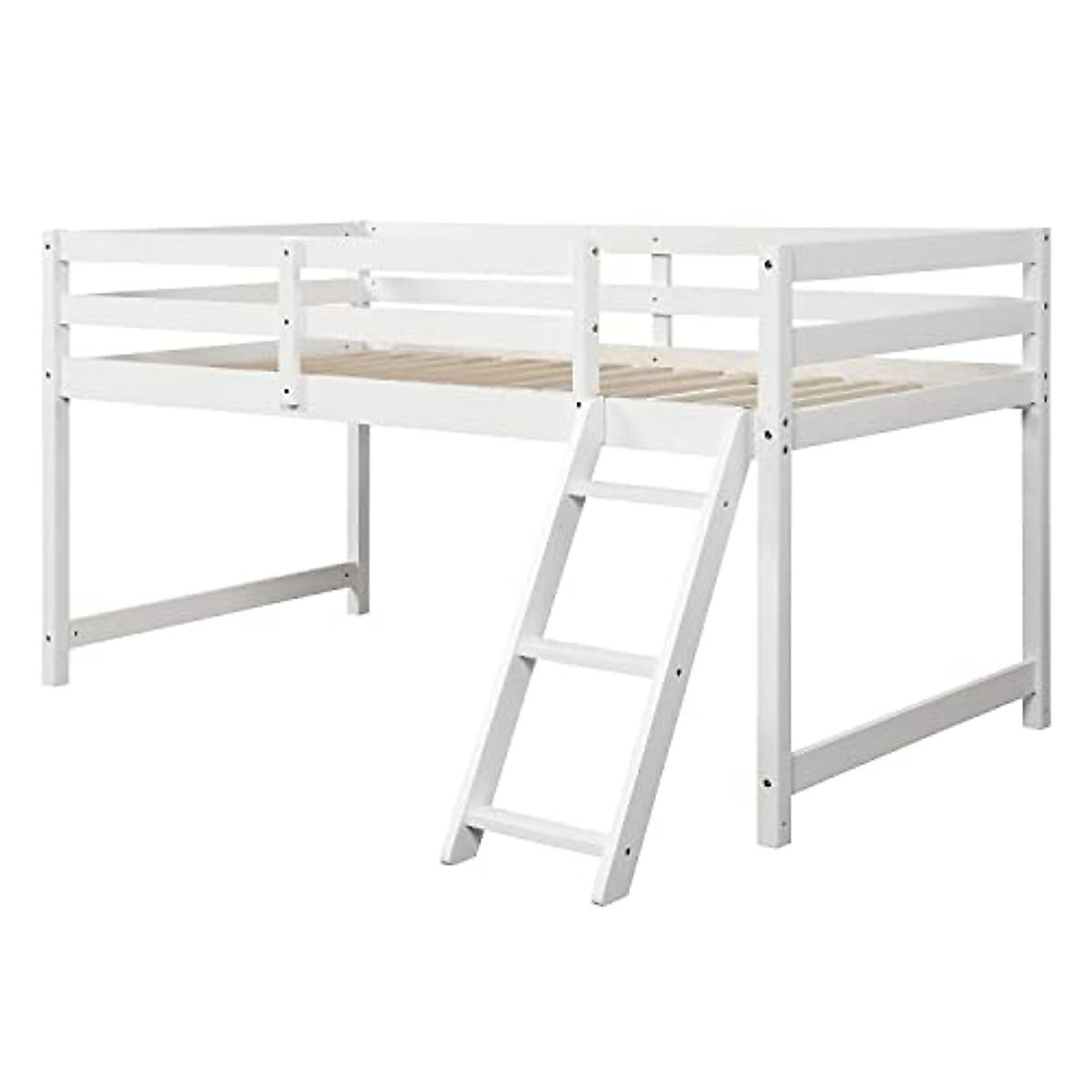 Twin Over Full Bunk Bed with Ladder & Safety Guard Rails,Solid Wood Bunk Beds for Dorm,Bedroom,Guest Room, Can Be Separated Into Twin/Full Size Bed