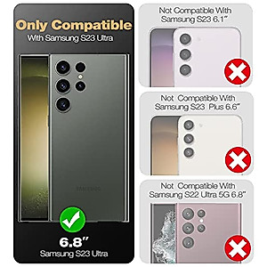 Dexnor Full Body Case for Samsung Galaxy S23 Ultra 5G/6.8 inches, Extra Front Frame Heavy Duty Military Grade Protection Built-in Screen Protector and Kickstand, Black