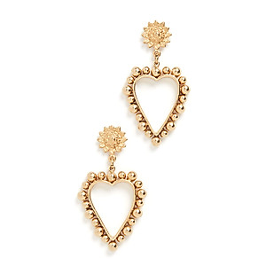 Brinker & Eliza Women's Heart of Gold Earrings, Gold, One Size