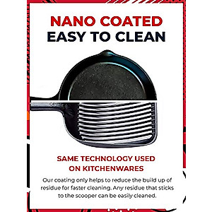 iPrimio Stainless Steel Cat XL Non Stick Litter Box and Cat Litter Scooper - Shovel & Pan for Sifting Kitty Cats Litter, Rust Resistant, Comfy Grip