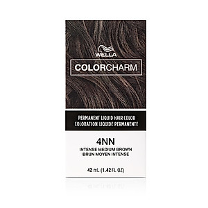 COLORCHARM Permanent Liquid Hair Color for Gray Coverage| 4NN Intense Med Brown | 1.4 Fl Oz