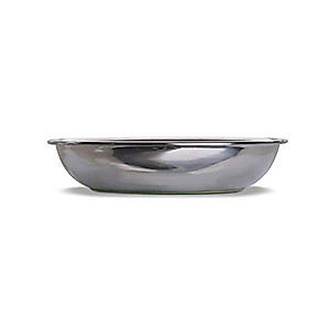 Van Ness Pets Whisker-Friendly Stainless Steel Cat Bowl, Wide Saucer Style Dish, 8 OZ, Natural