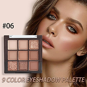CAKAILA 9Colors Nude Eyeshadow Palette Makeup,Taupe Bronze Brown Matte Cream Eye Shadow,High Pigmented Natural Neutral Eyeshadow Palette Nude,Naturing-Looking Long Lasting Waterproof Blendable