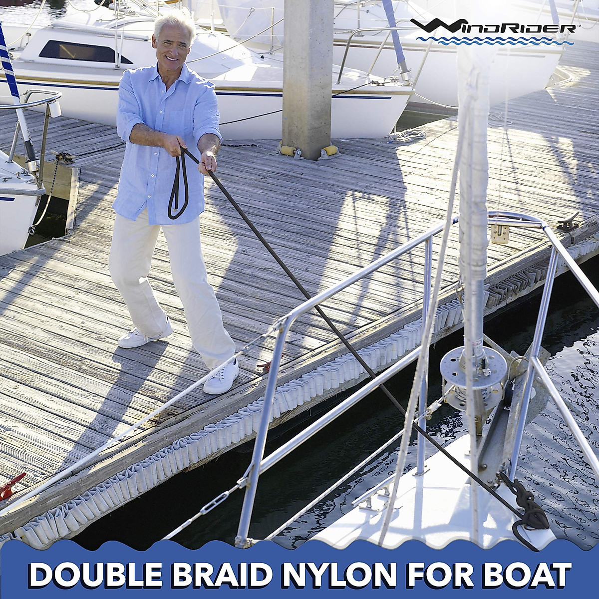 Dock Lines for Boats - 4 Pack of 3/8" x 15 Ft Double Braided Nylon Rope with 12-Inch Eyelet Whipped Ends – Marine lines Grade Black Rope for Docking, Mooring, and Securing Boats