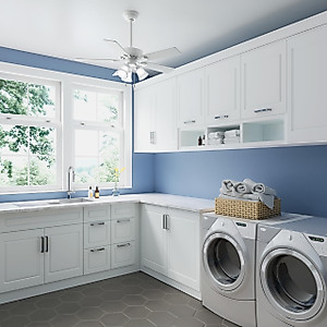 Hunter Swanson Indoor Ceiling Fan with LED Lights and Pull Chain Control, 44", Fresh White